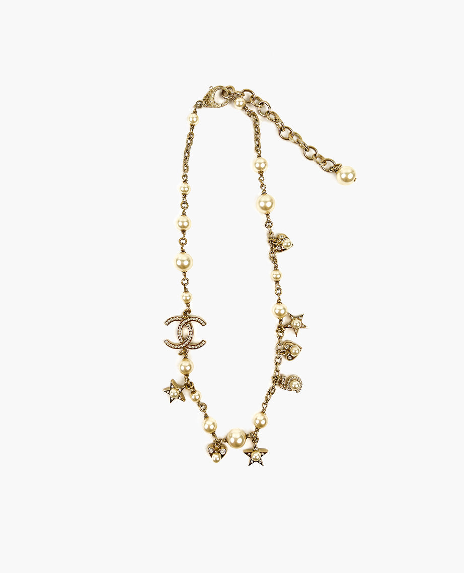 Chanel Star Heart Pearl Crystal CC Logo Necklace – Luxury Helsinki