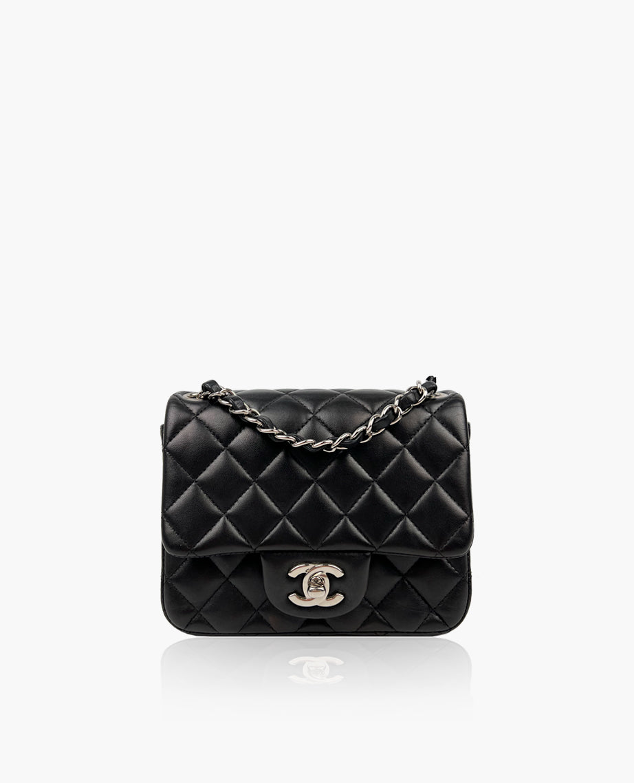 Chanel Mini Square Black Lambskin SHW – Luxury Helsinki