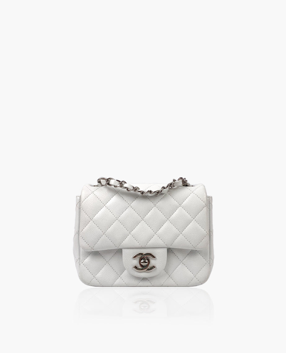 Chanel Mini Square White Caviar SHW – Luxury Helsinki