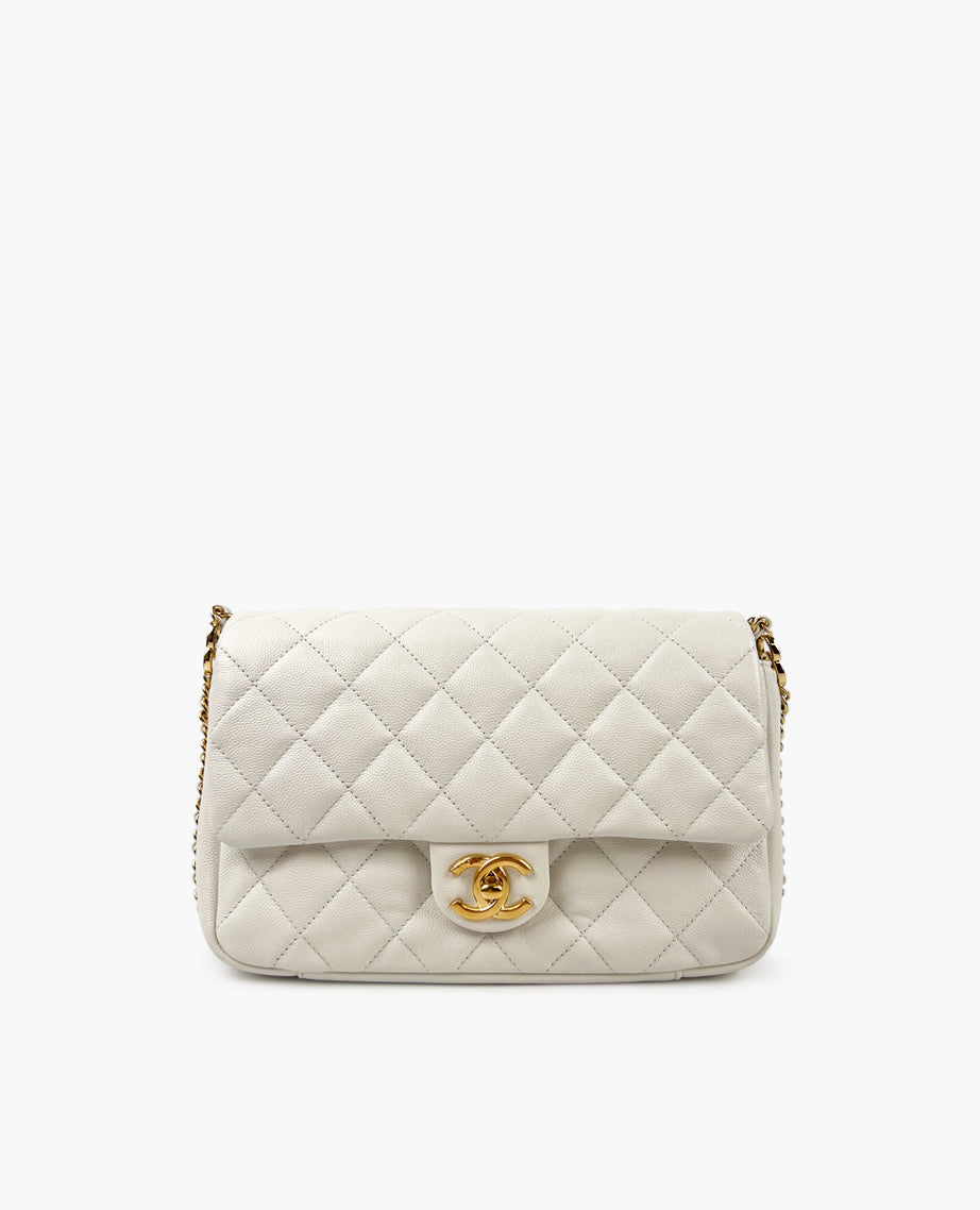 Chanel CoCo You Flap Bag White Caviar GHW – Luxury Helsinki