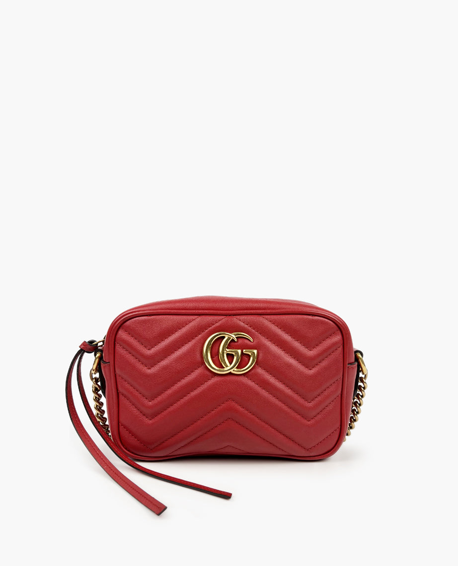 Gucci GG Marmont Matelassé Mini Camera Bag Red – Luxury Helsinki