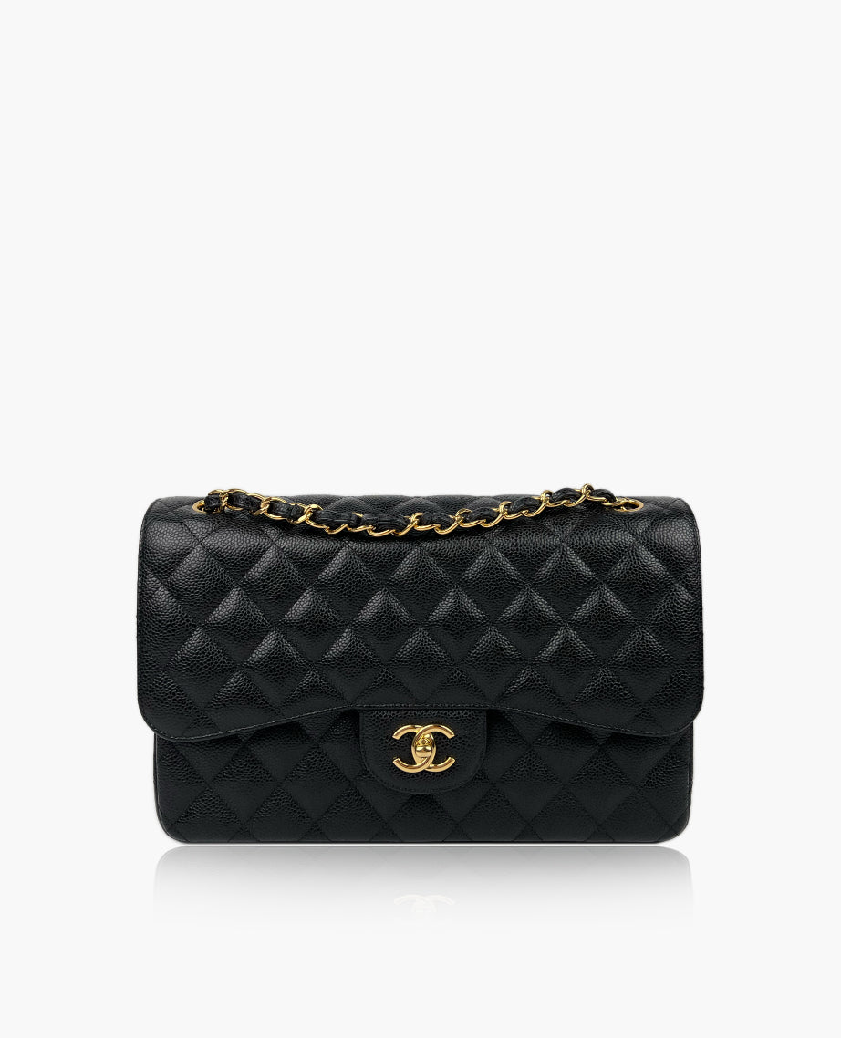Chanel Timeless Jumbo Double Flap Black Caviar GHW – Luxury Helsinki