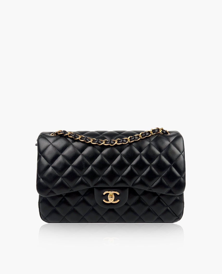 Chanel Timeless Jumbo Double Flap Black Lambskin GHW – Luxury Helsinki
