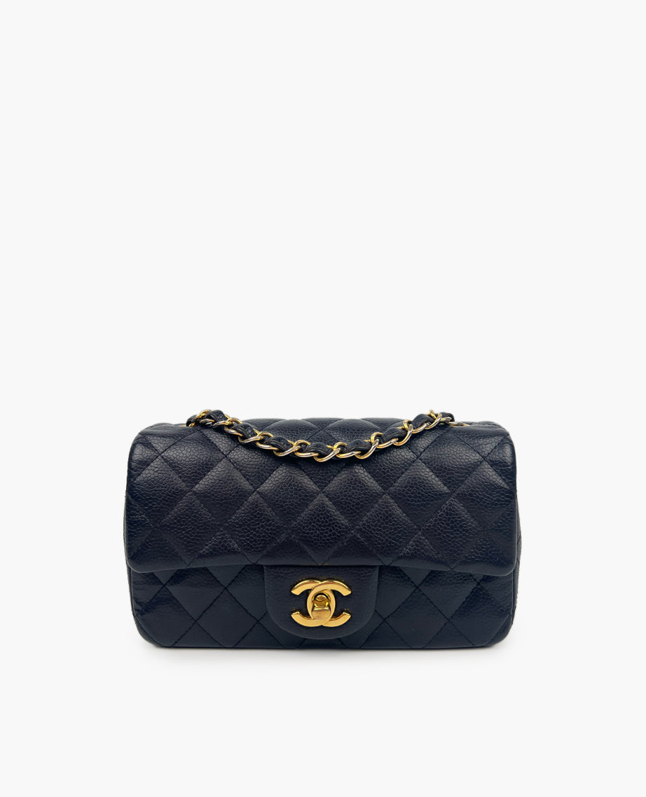 Chanel Mini Rectangular Navy Caviar GHW – Luxury Helsinki