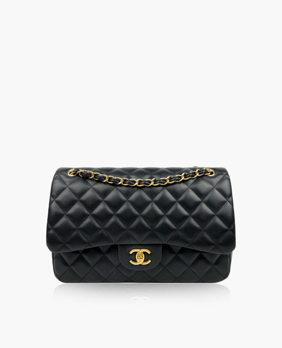 Chanel Timeless Jumbo Double Flap Black Lambskin GHW – Luxury Helsinki