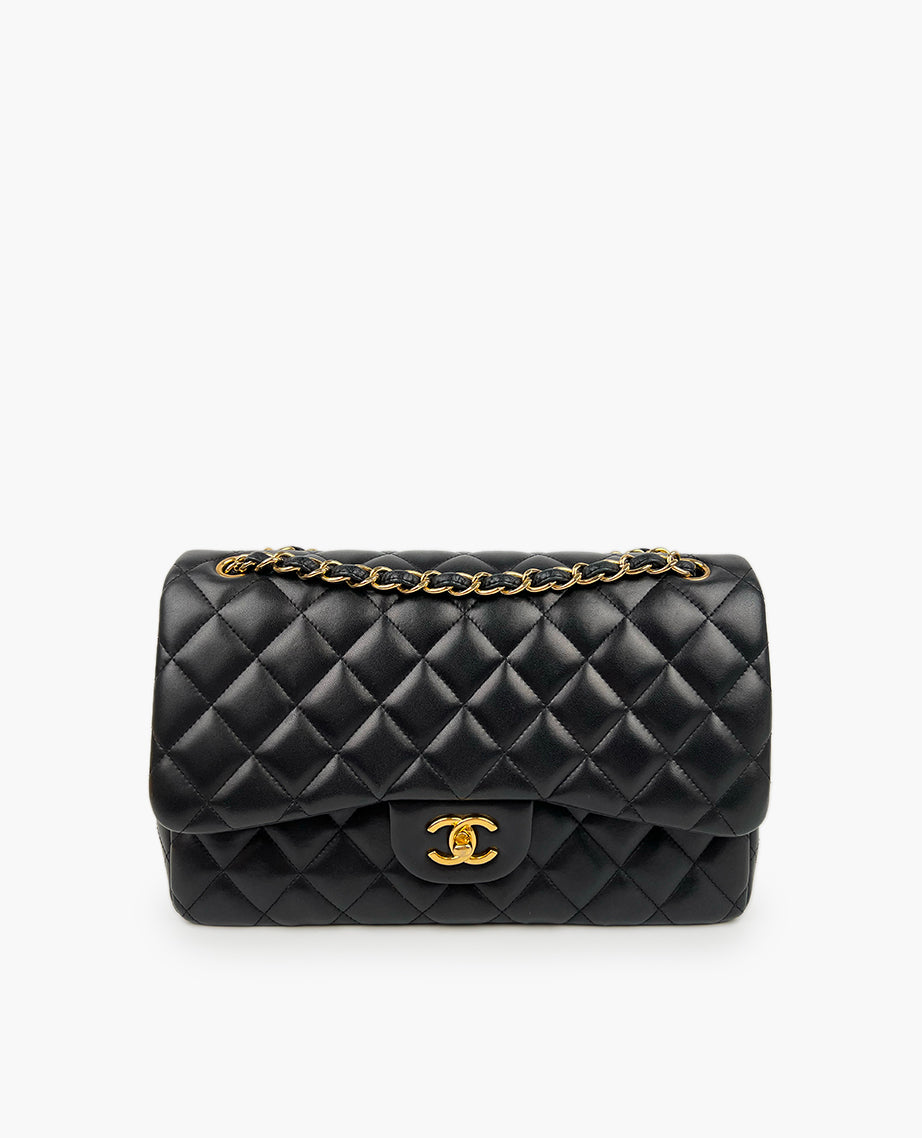 Chanel Timeless Jumbo Double Flap Black Lambskin GHW – Luxury Helsinki