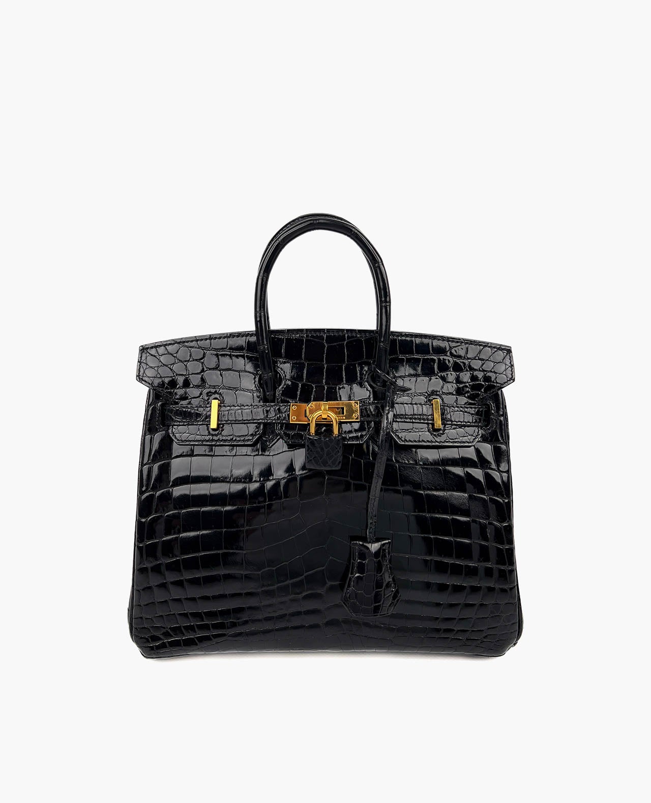 Hermès Birkin 25 Shiny Crocodile Niloticus Black GHW – Luxury Helsinki
