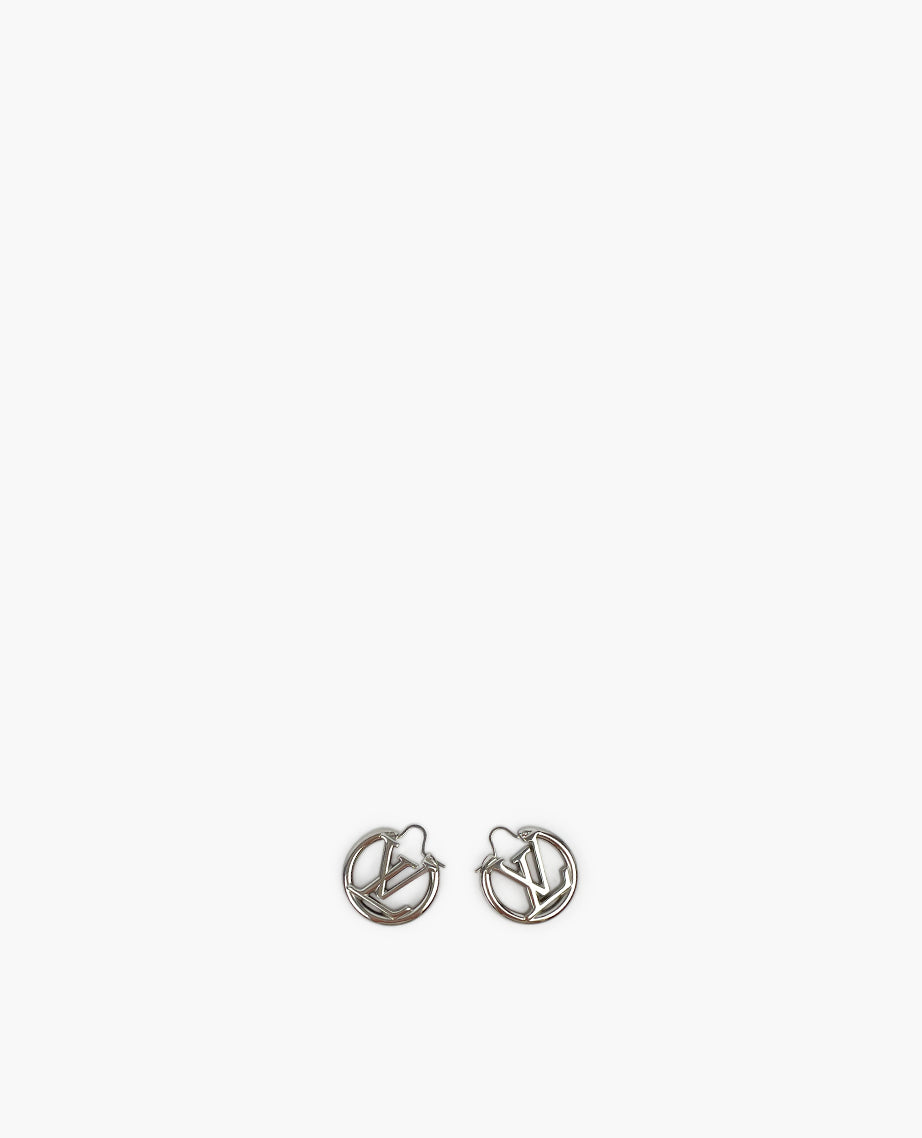 Louis Vuitton Louise PM Silver Hoop Earrings – Luxury Helsinki